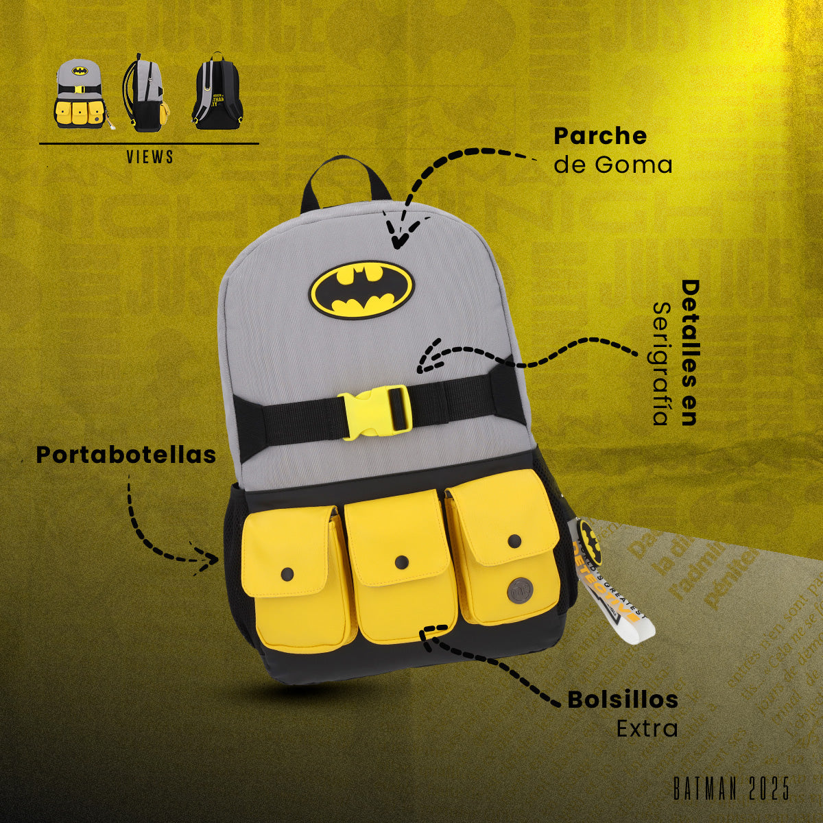 Mochila Batman Cinturón Negro | Tienda Copec