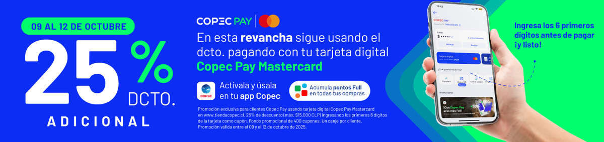 CÓMO ADQUIRIR TU 25% DESCUENTO CON COPEC PAY – Tienda Copec