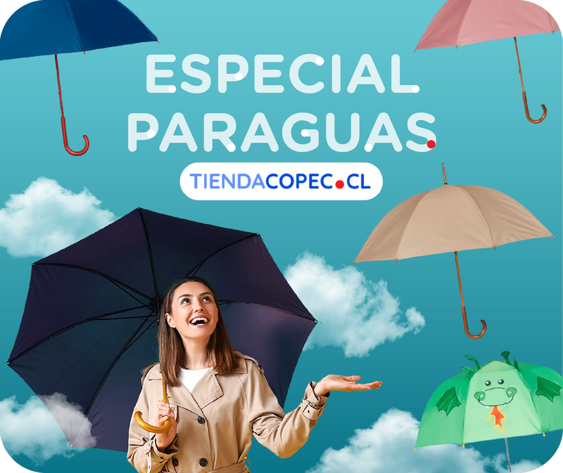 Paraguas retráctiles y clásicos de colores – Tienda Copec