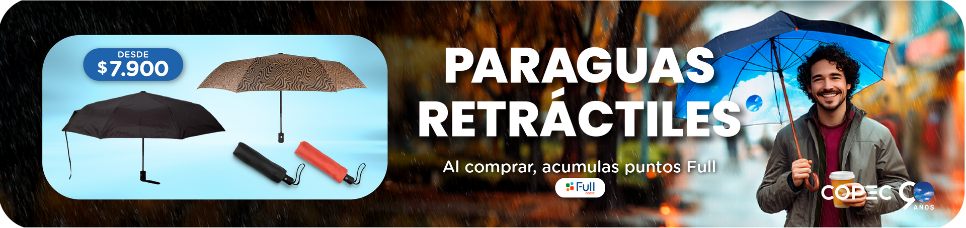 Paraguas Retráctiles | Tienda Copec